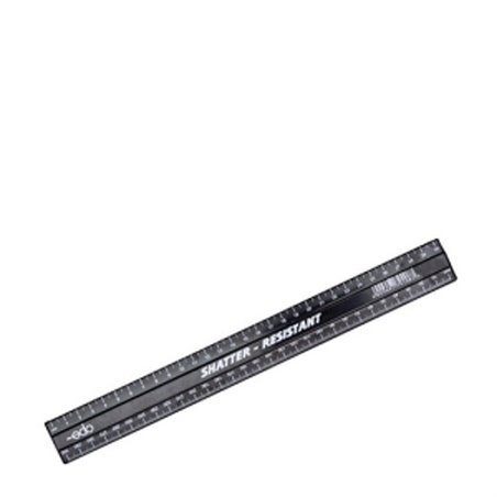 Edo Black Shatterproof Ruler (30cm)